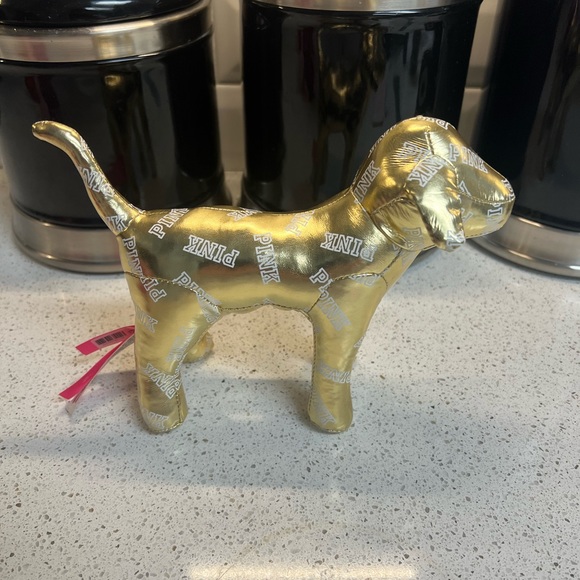 Victoria's Secret | Other | Special Edition Gold Pink Stuffed Dog From ...